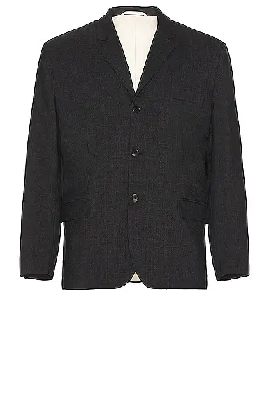 Lemaire 3 Button Jacket In Grey In Anthracite Chine - 72% Off